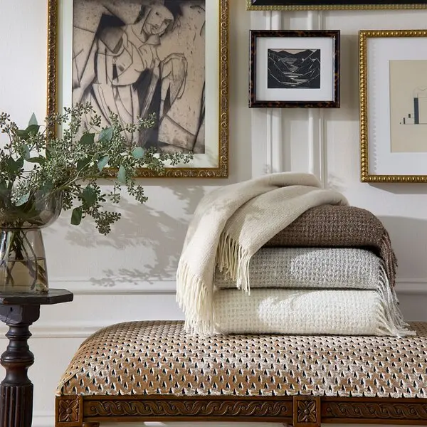 SFERRA Terranova Merino Wool Decorative Throw - Ivory