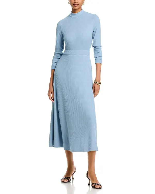 AREA STARS Molly Ribbed Midi Dress - Blue