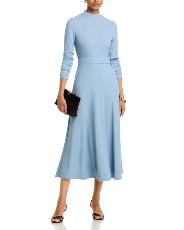 AREA STARS Molly Ribbed Midi Dress - Blue