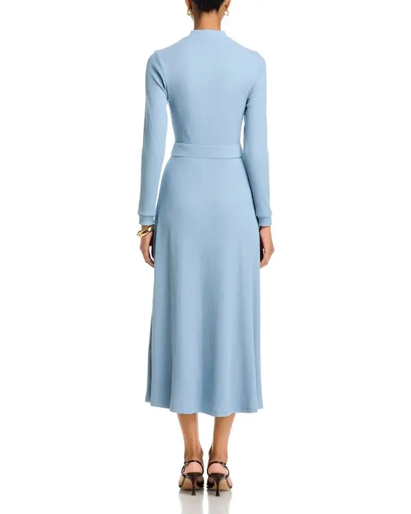 AREA STARS Molly Ribbed Midi Dress - Blue