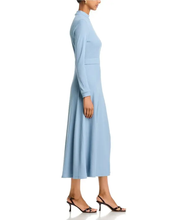 AREA STARS Molly Ribbed Midi Dress - Blue