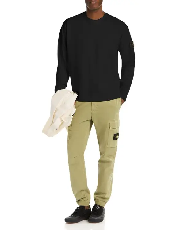 Stone Island Felpa Logo Patch Cotton Crewneck Sweater