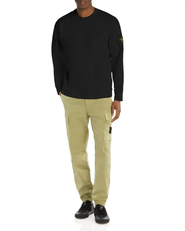 Stone Island Felpa Logo Patch Cotton Crewneck Sweater