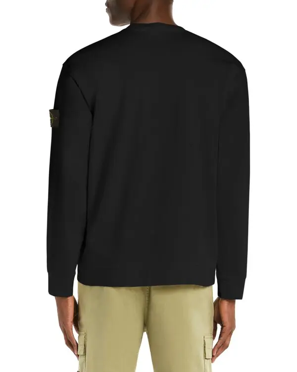 Stone Island Felpa Logo Patch Cotton Crewneck Sweater