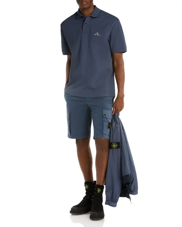 Stone Island Compass Logo Cotton Polo Shirt