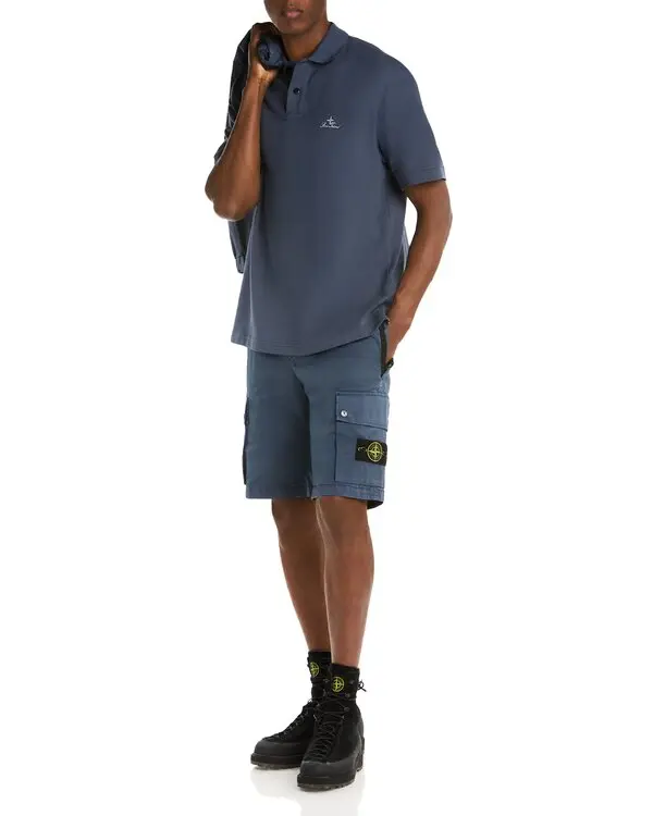 Stone Island Compass Logo Cotton Polo Shirt