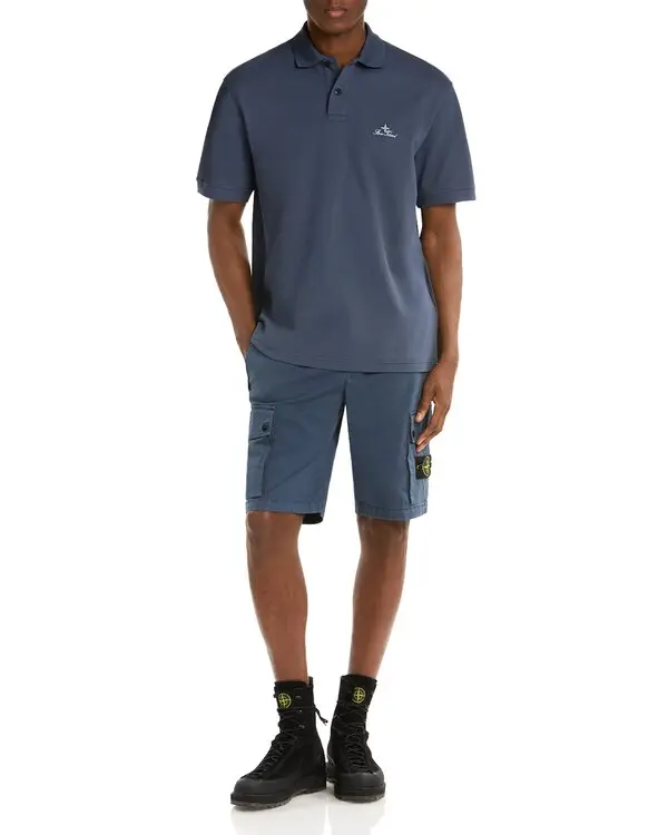 Stone Island Compass Logo Cotton Polo Shirt