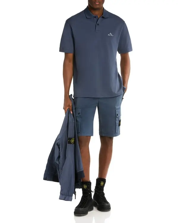 Stone Island Compass Logo Cotton Polo Shirt