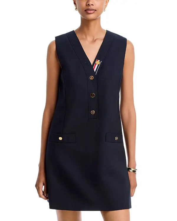 Thom Browne V-neck Mini Dress