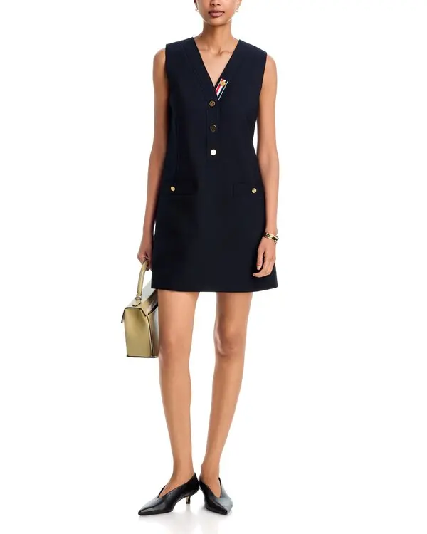 Thom Browne V-neck Mini Dress