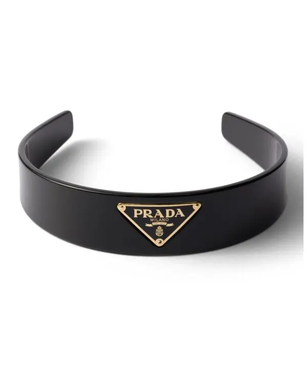 Prada Headband With Triangle Logo