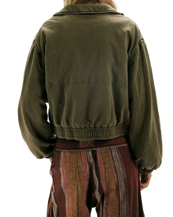 Free People Birdie Bomber Jacket - Olive Green