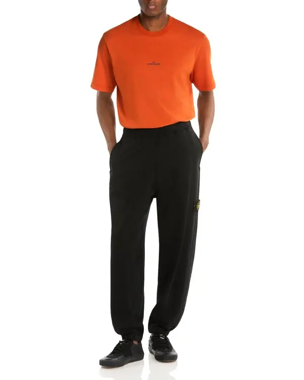 Stone Island Felpa Loose Fit Solid Cotton Sweatpants