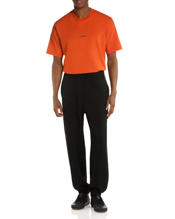 Stone Island Felpa Loose Fit Solid Cotton Sweatpants