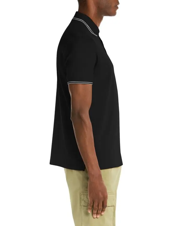 Stone Island Corta Slim Fit Cotton Blend Polo Shirt - Black