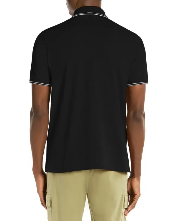 Stone Island Corta Slim Fit Cotton Blend Polo Shirt - Black