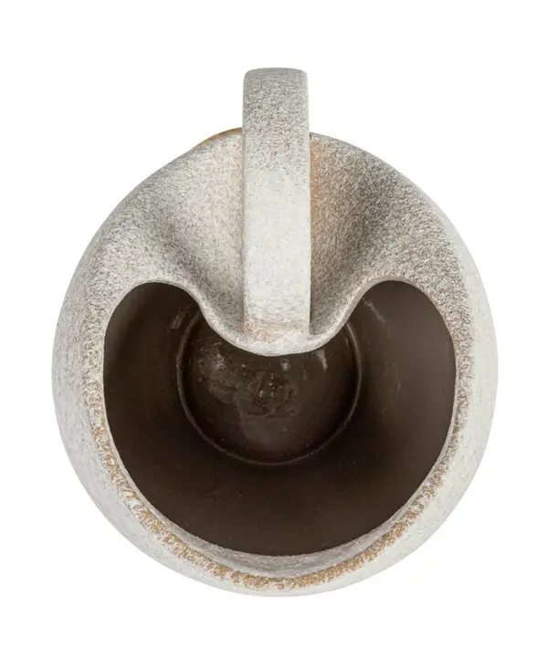OLIVE GROVE Textured Stoneware Pitcher With Reactive Glaze - White