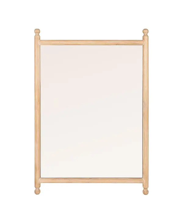 ROWENA INTERIORS Rectangular Wall Mirror With Wood Dowel Frame