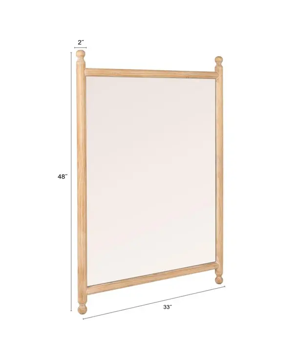 ROWENA INTERIORS Rectangular Wall Mirror With Wood Dowel Frame