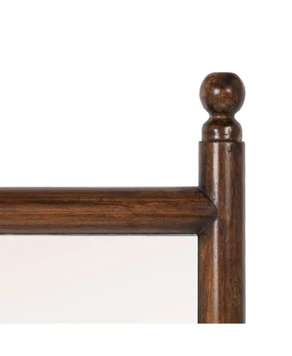 ROWENA INTERIORS Rectangular Wall Mirror With Wood Dowel Frame - Walnut