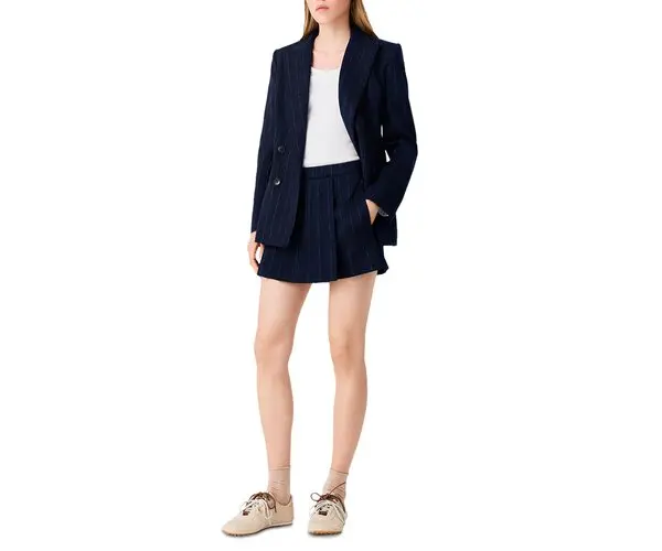Maje Tailored Lurex Stripe Shorts