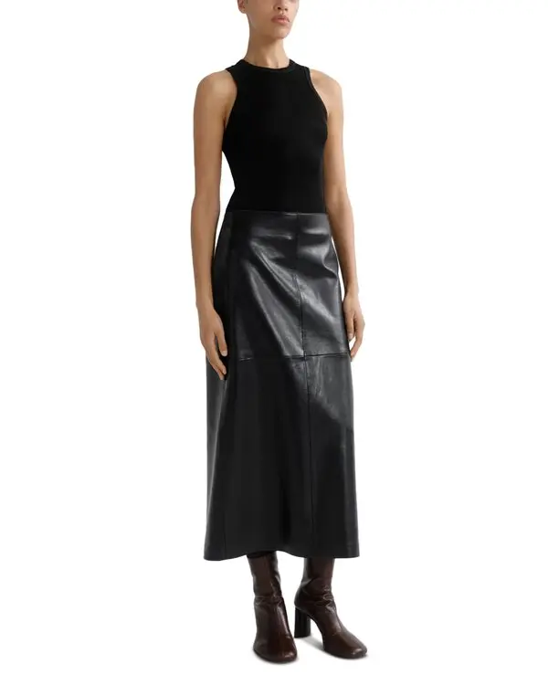 AGOLDE Leather Blend Midi Skirt