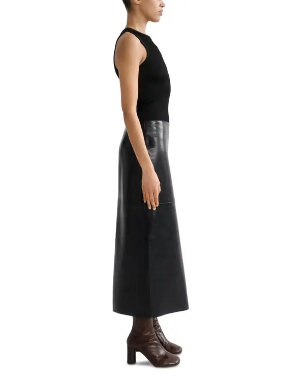 AGOLDE Leather Blend Midi Skirt