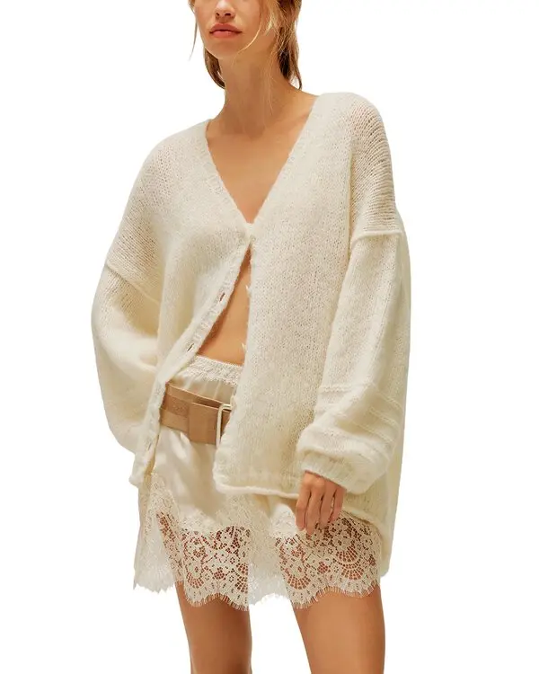 Free People Lace Trim Midi Skirt