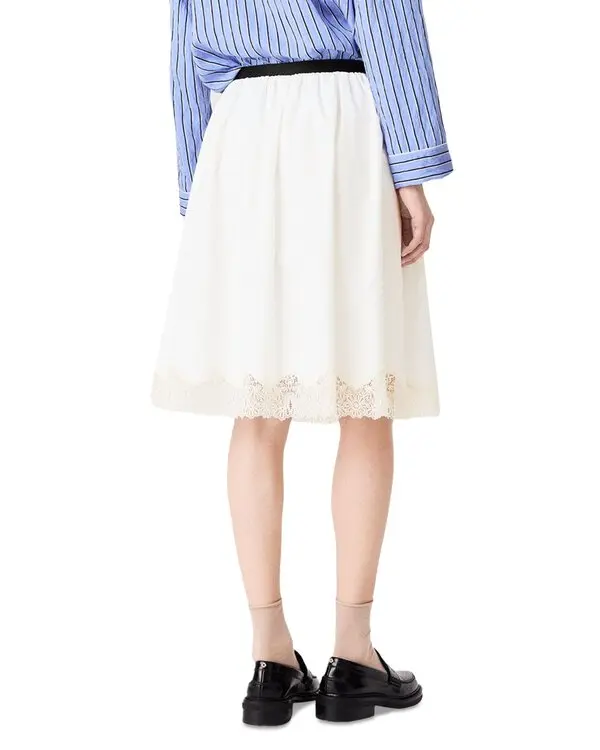 Maje Jentelle Lace Hem Skirt