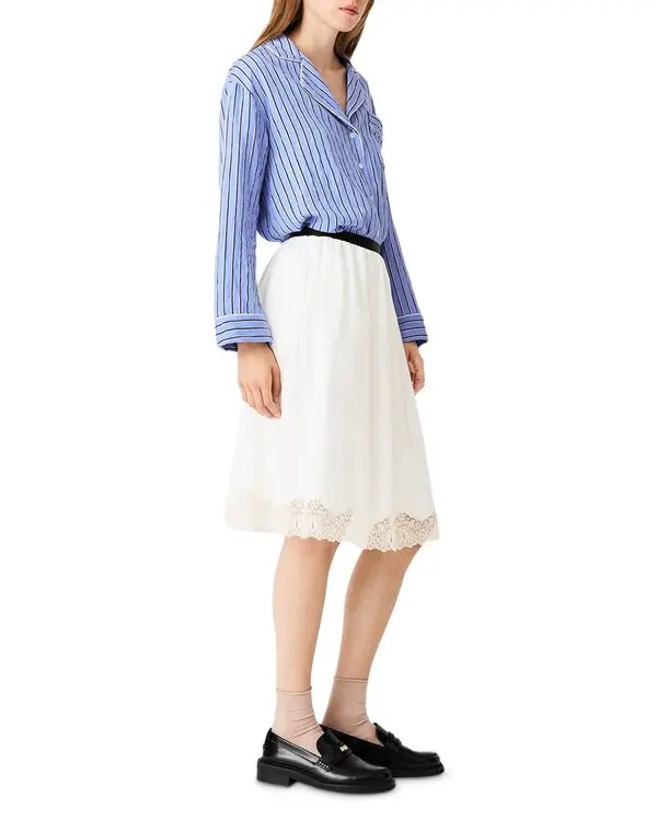 Maje Jentelle Lace Hem Skirt