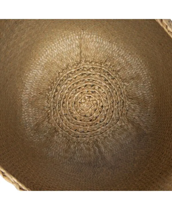 OLIVE GROVE Round Seagrass Storage Baskets With Handles, Set Of 2