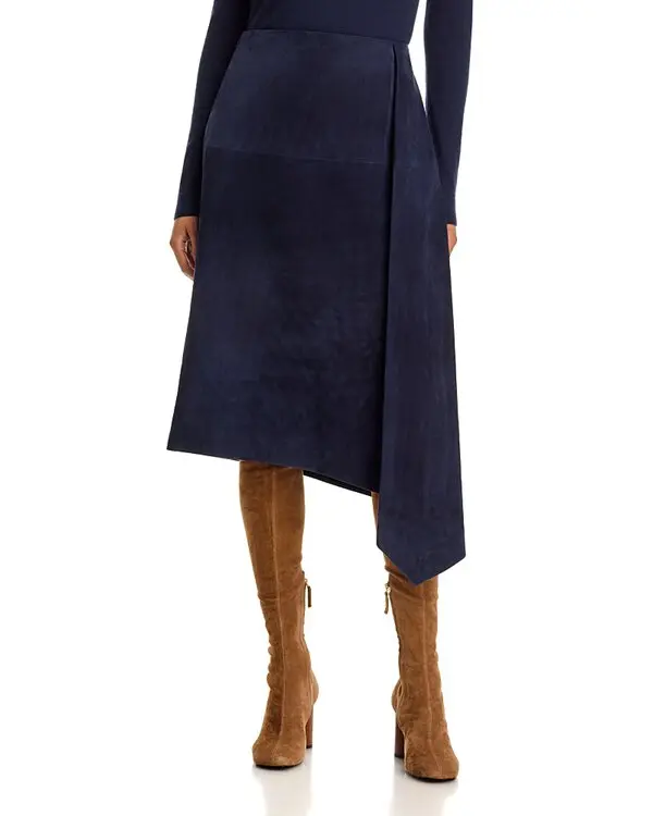 Co Leather Scarf Pleat Skirt
