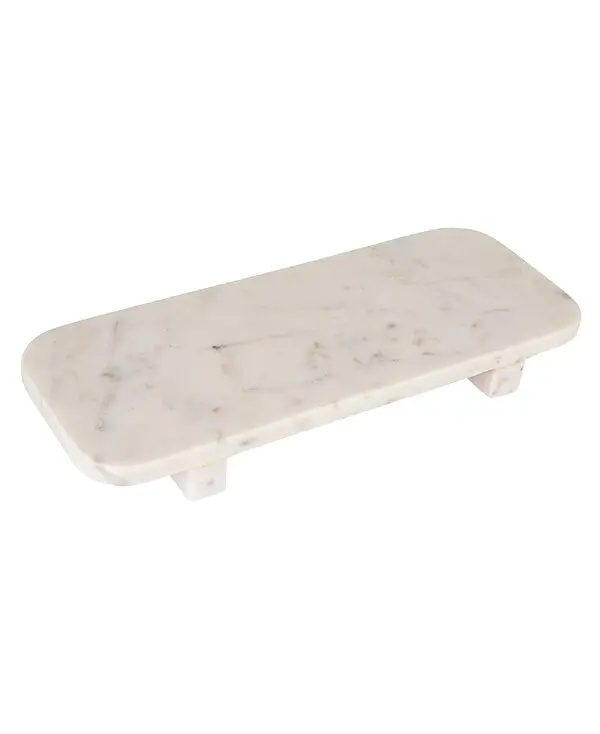 OLIVE GROVE Marble Footed Serving Pedestal