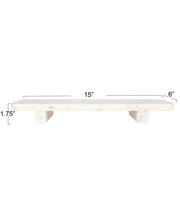 OLIVE GROVE Marble Footed Serving Pedestal