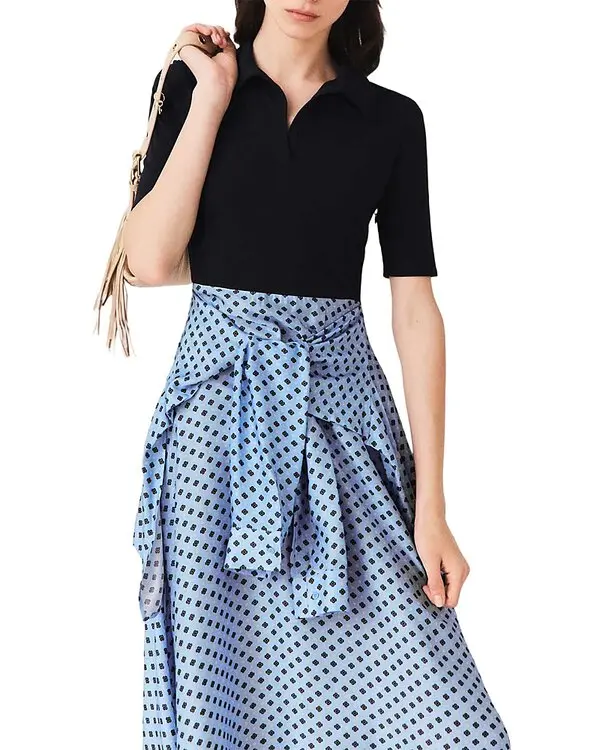 Maje Layered Effect Scarf Dress