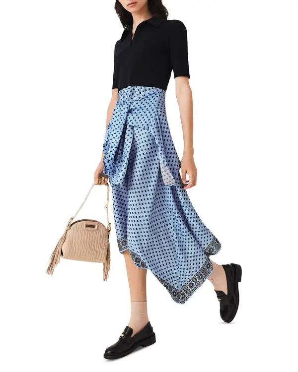 Maje Layered Effect Scarf Dress