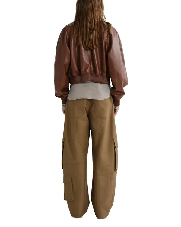 AGOLDE Nova Faux Leather Bomber Jacket