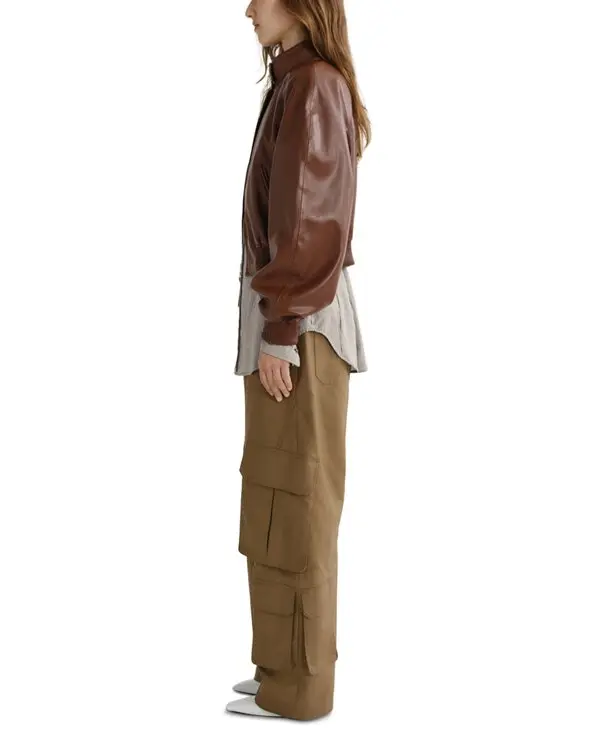 AGOLDE Nova Faux Leather Bomber Jacket