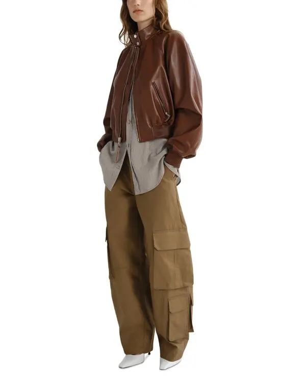 AGOLDE Nova Faux Leather Bomber Jacket