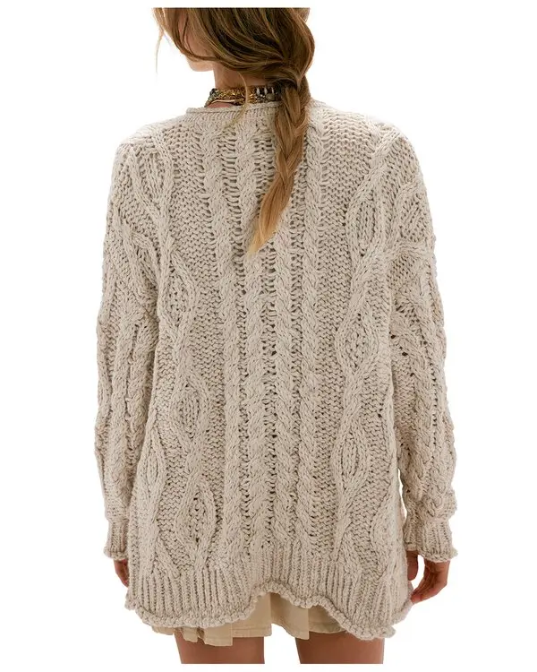Free People Opal Crewneck Cardigan Sweater