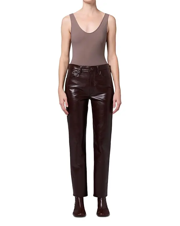 AGOLDE Lana High Rise Straight Jeans - Madera (dk