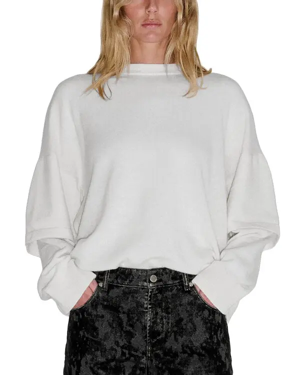 DARKPARK Troy Merino Wool & Cashmere Double Sleeve Tee - White