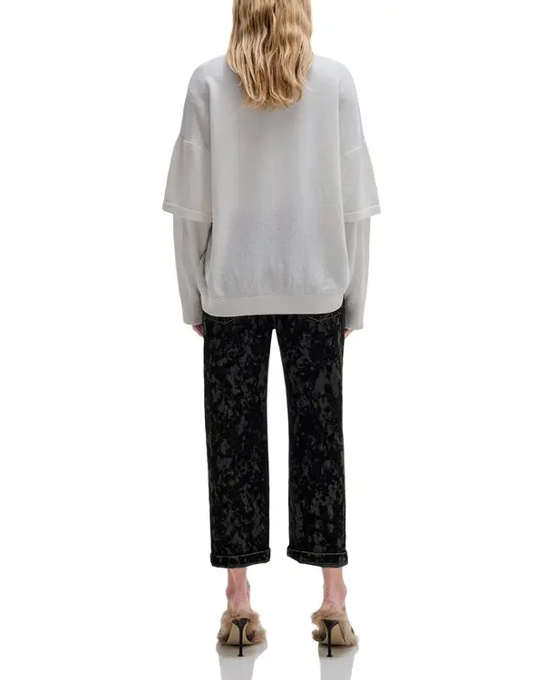 DARKPARK Troy Merino Wool & Cashmere Double Sleeve Tee - White