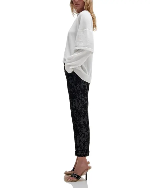 DARKPARK Troy Merino Wool & Cashmere Double Sleeve Tee - White