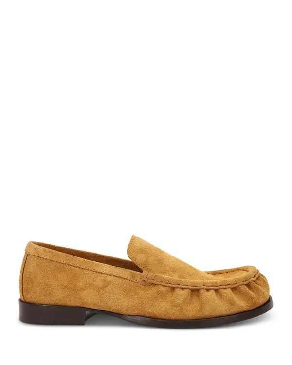 Dries Van Noten Suede Creased Toe Loafers - Ocra