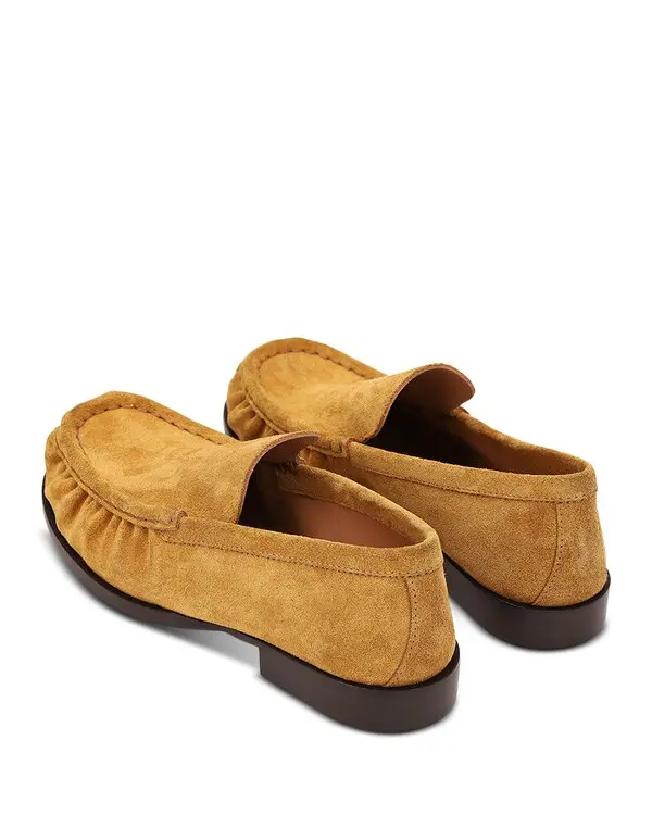 Dries Van Noten Suede Creased Toe Loafers - Ocra