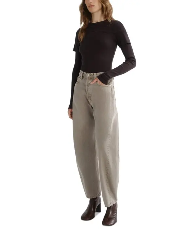 AGOLDE Luna Pieced High Rise Curved Tapered Jeans - Cedar
