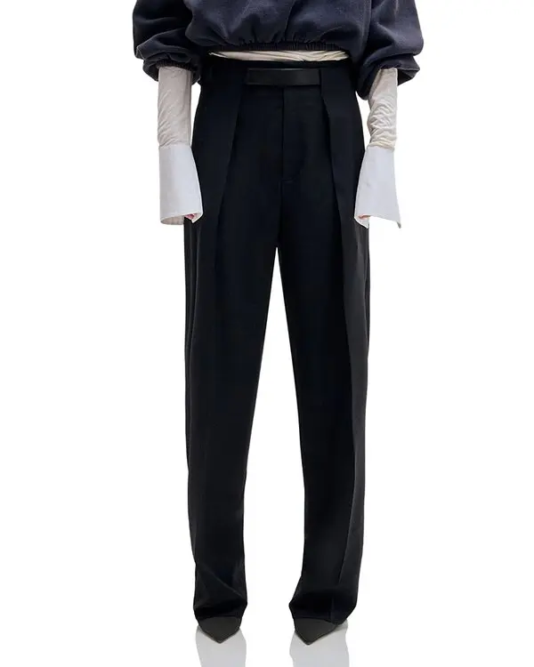 DARKPARK Ronda Leather Belt Pleated Trousers