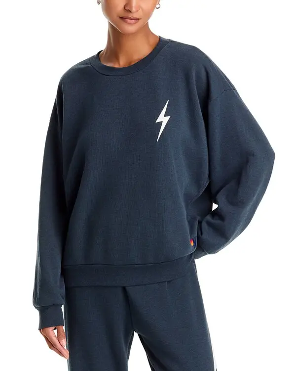 Aviator Nation Bolt Stitch Crewneck Sweatshirt - Charcoal