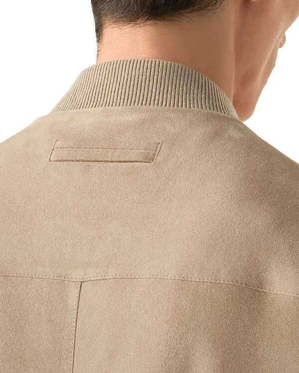 Zegna Suede Leather Bomber Jacket